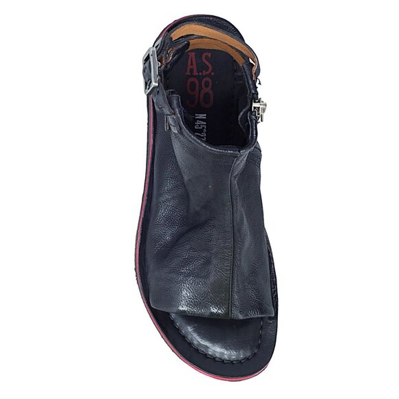 A.S.98 | Shoes | As98 Brighton Peep Toe Flat Sandals 37 65 7 Black Pink ...